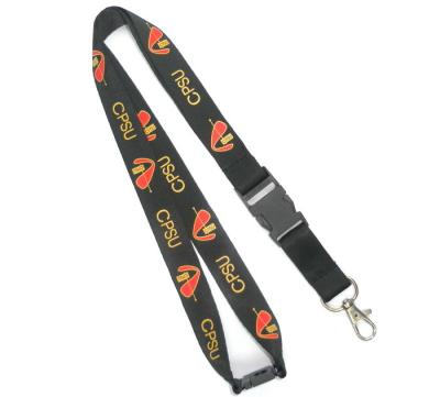 China Custom Nylon Lanyards with Plastic Buckle for ID Badge Holders Sport Games 90cm Length for sale