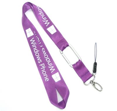 China Nylon Neck Strap with Silver Carabiner Hook for ID Cards and Pocket Knife for sale