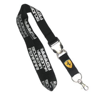 China SL-8 White Print Logo Custom Polyester Lanyards Neck Straps For Name Badge for sale