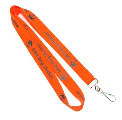 China Dye Sublimation Orange Flat Polyester Lanyard Eco Friendly For Business Conference for sale