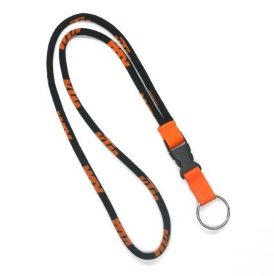 China Custom Nickel Round Dye Sublimation Woven Polyester Lanyard Eco Friendly 90cm for sale