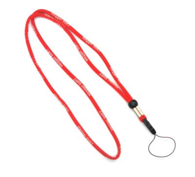 China Custom Logo Metal Ring Hook Name Tag Lanyard 5mm Diameter ID Card Rope Cord for sale