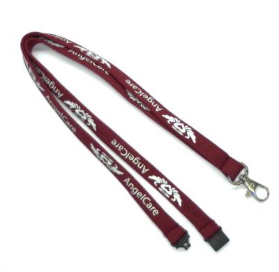 China Custom Brown Tubular Ribbon Lanyards Durable Neck Strap 1 Inch Wide 36 Inch Length for sale