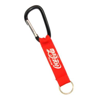 China Black Metal Ring Carabiner Key Chain 60mm Length 32mm Diameter Durable Steel Clip for sale