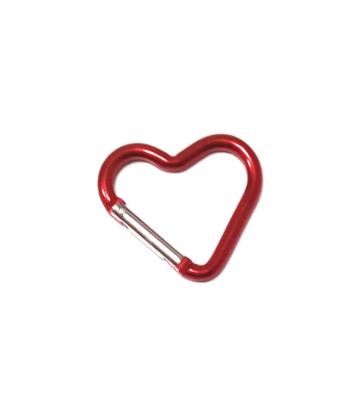 China Custom Aluminum Heart Shape Carabiner Clip 28kN Abrasion Resistant for sale