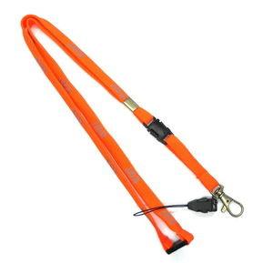 China Custom Orange Cell Phone Lanyard with Metal Snap Hook 60cm Length for sale