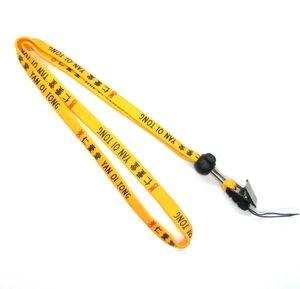 China Adjustable Yellow Cell Phone Neck Lanyard 900mm x 10mm with Egg Hook for sale