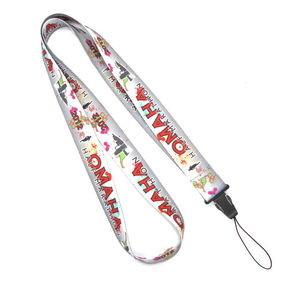 China Custom Heat Transfer Print Grey Cell Phone Lanyard Neck Strap 60cm for Samsung Nokia Gift for sale