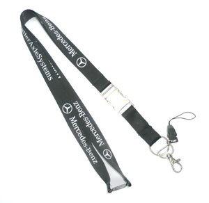China Custom Logo Black Cell Phone Neck Lanyard Smartphone Strap 60cm Length for sale