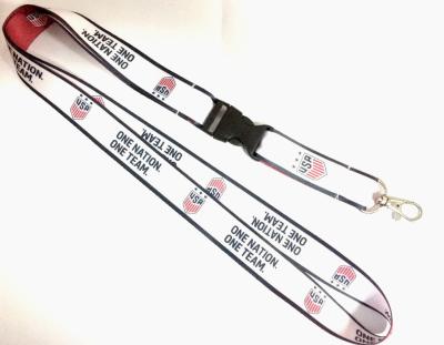 China CMYK Heart Transferred Dye Sublimation Flat Polyester Lanyard With Plastic Buckle for sale