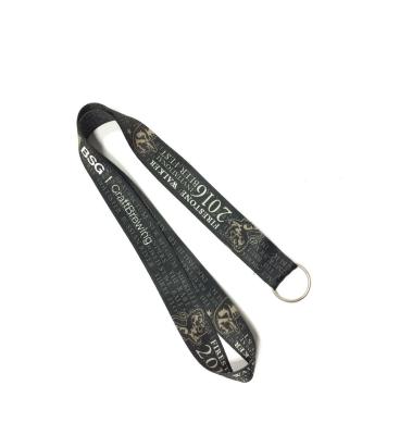 China Eco Friendly Dye Sublimated Lanyard Neck Strap 2.5cm Width with Key Ring for sale