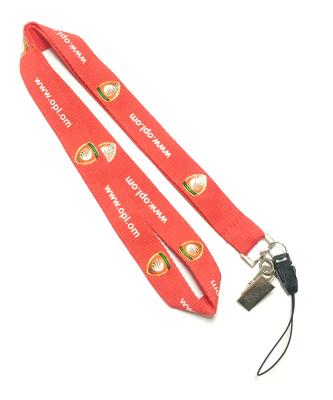 China Colorful Logo Custom Flat Polyester Lanyard With Phone String / Metal Clip for sale