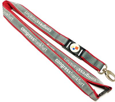 China Brand Flat Polyester Lanyard Two Side Colors Plastic Safety Buckle Egg Hook for sale
