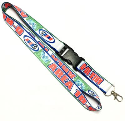 China Custom Dye Sublimation Lanyards 90cm Metal Hook Plastic Safety Buckle for Sports Events for sale