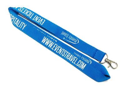China Custom Polyester Lanyard with Metal Hook White Logo for Events 90cm Length for sale
