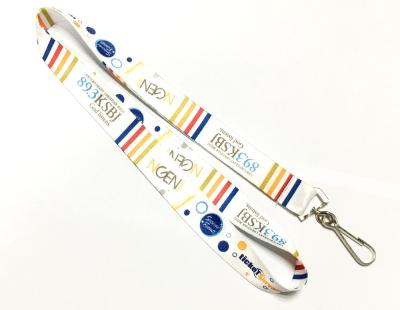 China Custom Printed Lanyards with Swivel J Hook 2.5cm Width Durable Polyester for sale