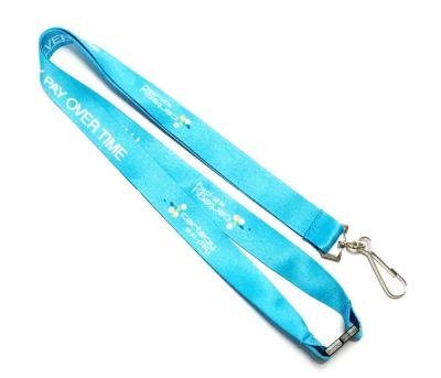 China Blue Business Meeting Custom Printed Lanyards J Hook Safety Break Polyester Material for sale