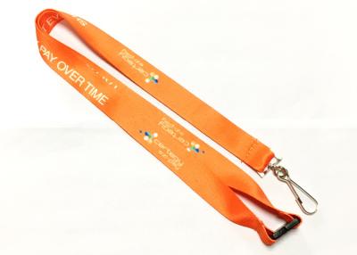 China Polyester Orange Color Dye Sublimation Lanyards For Hiking / Running Competition for sale