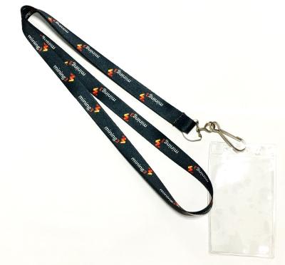China Custom Full Color Dye Sublimation Heat Transfer Lanyards with Soft Plastic Card Holder 2.5cm Wide for sale