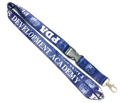 China Custom Dye Sublimated Lanyards Plastic Safety Buckle Metal Hook 90cm for Soccer Team for sale