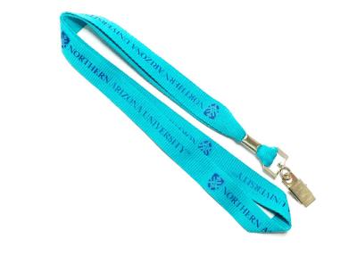 China Custom Polyester Lanyards with Bulldog Metal Clip Clamp 2.5cm Width 90cm Length for sale