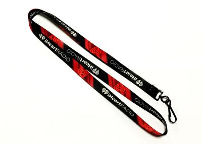 China Black J Hook Dye Sublimation Lanyards 10mm Wide for Camping Trade Show Events for sale