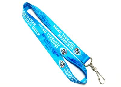 China Custom Blue Dye Sublimation Lanyards 900x20mm Soccer Competition Neck Strap for sale