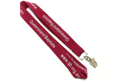 China Dark Red Breakaway Neck Lanyards with Metal Clip Custom Logo Printing Promotional Gift for sale
