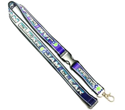 China Custom Heat Transferred Screen Printed Lanyards Purple Grounding for Sports Events for sale