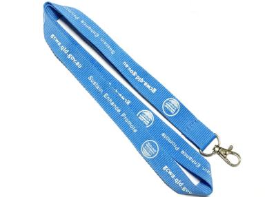 China Blue Metal Hook Custom Polyester Lanyards Trade Export Environmental Protection for sale
