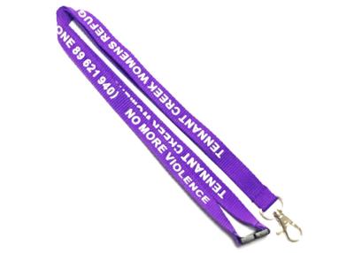 China Purple Safety Break Custom Polyester Lanyards Easy Locking Diverse For Game for sale