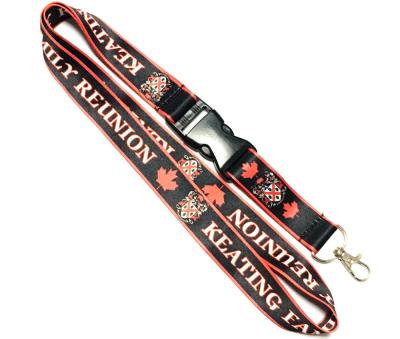 China Custom Heat Transfer Dye Sublimation Lanyards with Safety Buckle Metal Hook 2.5cm Width for sale