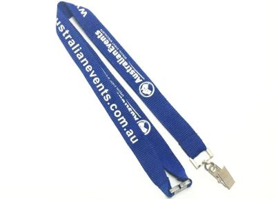 China Custom Breakaway Lanyards Woven Printed Metal Clip Safety for Sports Games 1 Inch Wide for sale