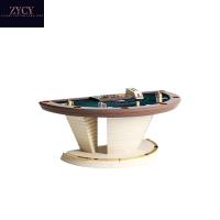 China Solid Wood Metal Base Blackjack Table Modern Entertainment Furniture USB Powered for 4 Players Home for sale