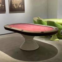 China 8 Player Oval Texas Table Modern Entertainment Furniture Felt Surface Cup Holders for Home Club Hotel for sale