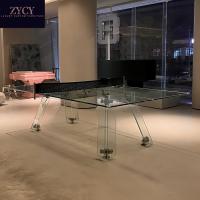 China Italian High End Table Tennis Table Modern Entertainment Furniture Stainless Steel Tempered Glass for Indoor Home for sale