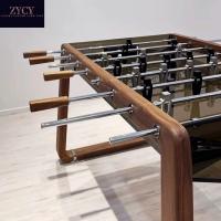 China Eight Pole Design Italian Modern Style Football Table Tempered Glass Solid Wood International Soccer for sale