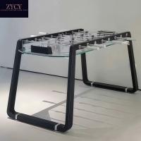 China Eight Pole Design Italian Modern Style Football Table Tempered Glass Solid Wood International Soccer for sale