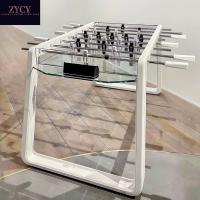 China Eight Pole Design Italian Modern Style Football Table Tempered Glass Solid Wood International Soccer for sale