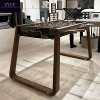 China Eight Pole Design Italian Modern Style Football Table Tempered Glass Solid Wood International Soccer for sale
