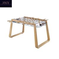 China Eight Pole Design Italian Modern Style Football Table Tempered Glass Solid Wood International Soccer for sale