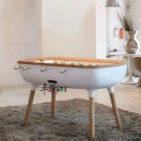 China Artistic Italian Style Light Luxury Solid Wood Soccer Table Creative Design Fashionable Black for Home Living Room for sale
