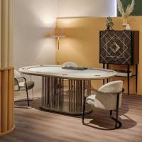 China Automatic Solid Wood Melamine Table Stainless Steel Legs Multi Functional for Home Entertainment for sale