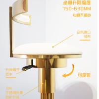 China Swivel Bar Stool Luxury Bar Furniture Gold Stainless Steel Adjustable Rotating High Back Footrest for sale