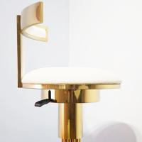 China Swivel Bar Stool Luxury Bar Furniture Gold Stainless Steel Adjustable Rotating High Back Footrest for sale
