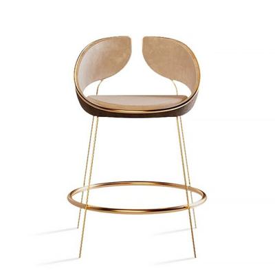 China Nordic Creative Designer Bar Chair Luxury Bar Furniture Modern Stainless Steel Desk Stool for sale