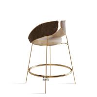 China Nordic Creative Designer Bar Chair Luxury Bar Furniture Modern Stainless Steel Desk Stool for sale