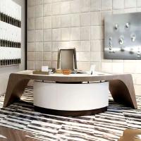 China Microfiber Leather Wooden Panel Computer Desk Modern Office Furniture Integrated Designer Style Luxury Storage for sale