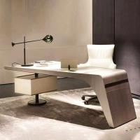 China Microfiber Leather Wooden Panel Computer Desk Modern Office Furniture Integrated Designer Style Luxury Storage for sale