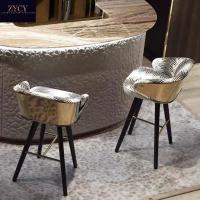 China Metal High Legged Bar Chair Luxury Bar Furniture Italian Style Solid Wood Backrest Stool for sale
